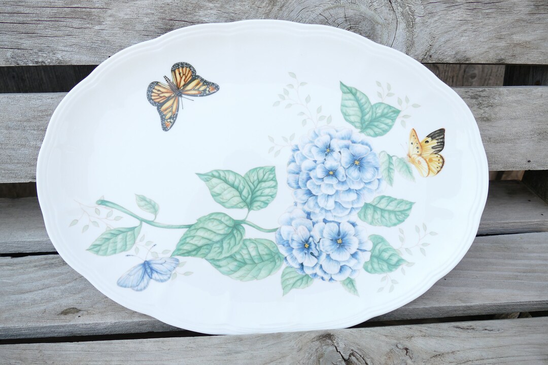 Butterfly Meadow by Lenox Oval Serving Platter, Butterfly and Bumblebee ...