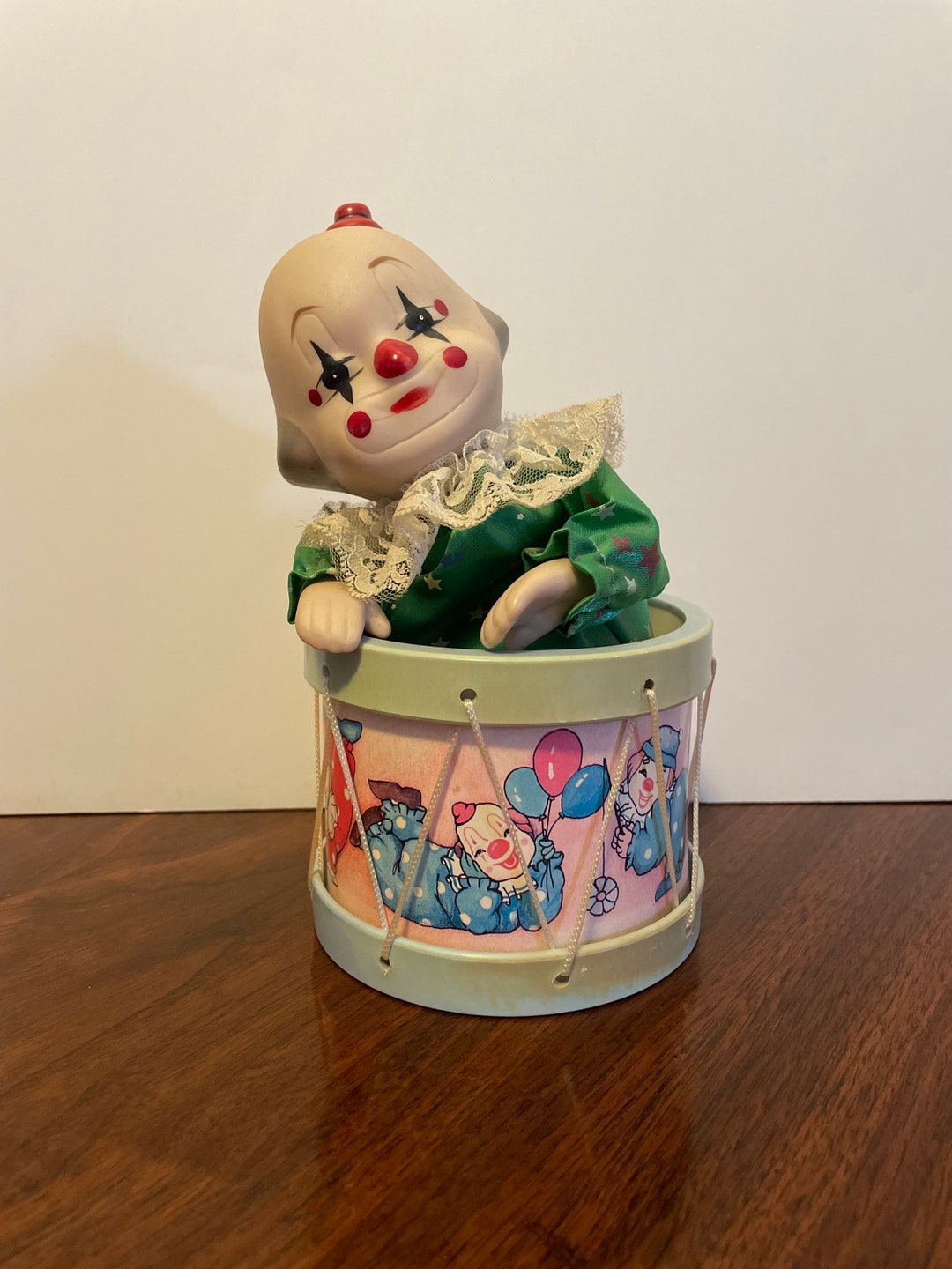 Vintage Clown Music Box Clown in Drum Music Box Childs Clown - Etsy
