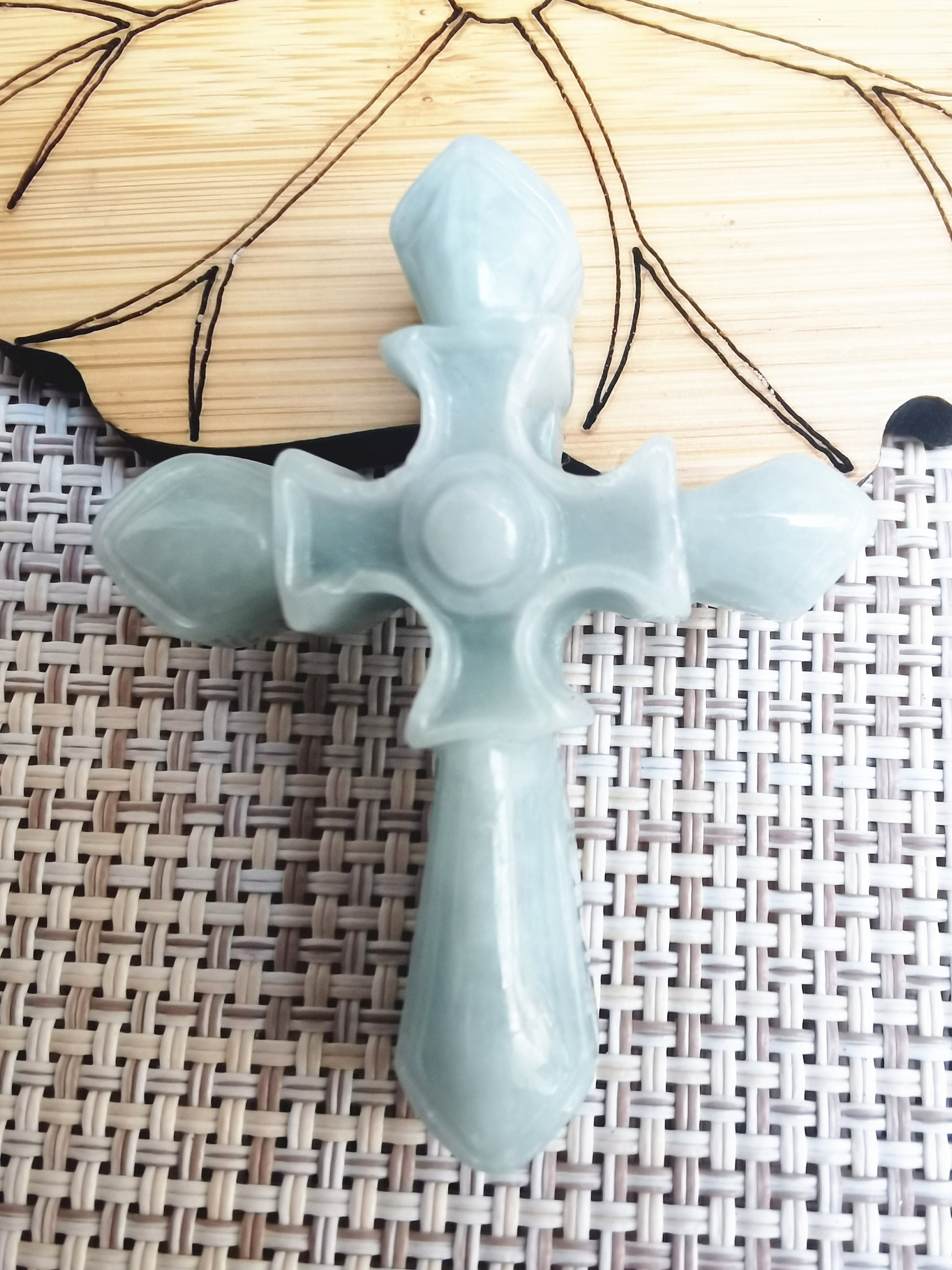 Natural Green Jade Cross pendants | Etsy