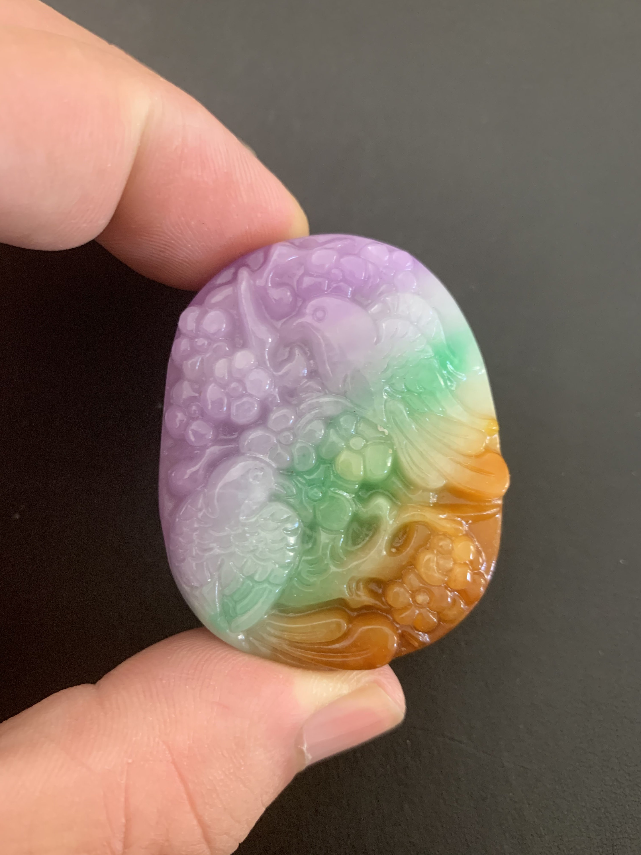 Chinese Lantian Stone Magpie Purple Jade Stone Carved Magpie | Etsy