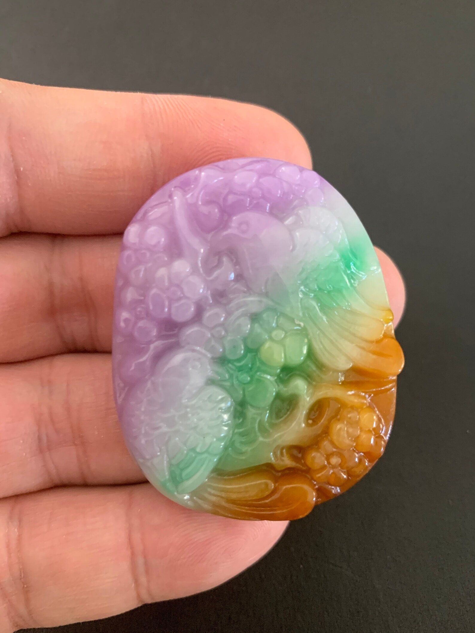 Chinese Lantian Stone Magpie Purple Jade Stone Carved Magpie | Etsy