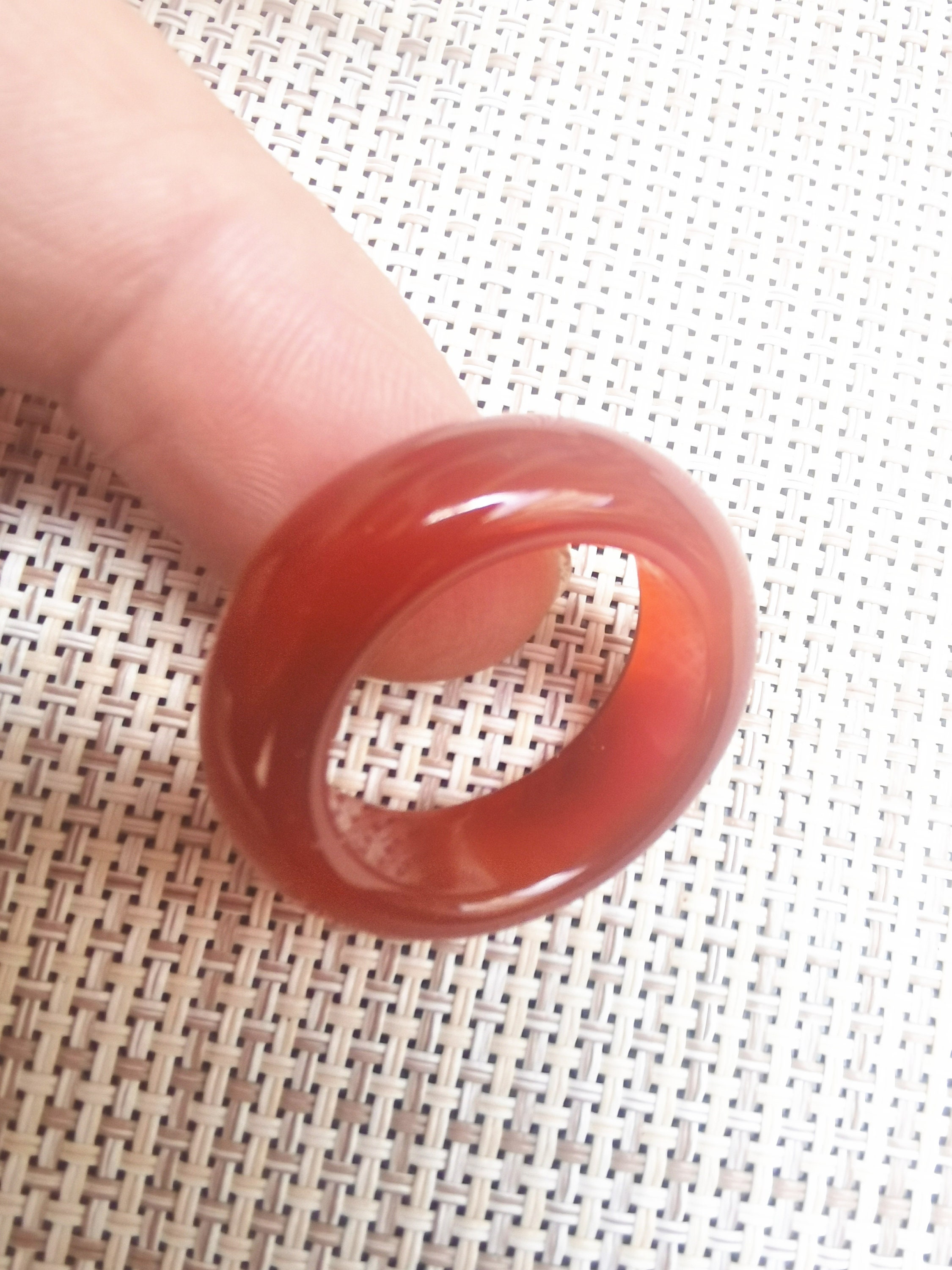 Natural Red Agate BAND Ring - Etsy