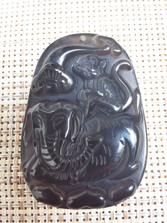 Natural Ice Species Rainbow eye obsidian Wishful monkey | Etsy