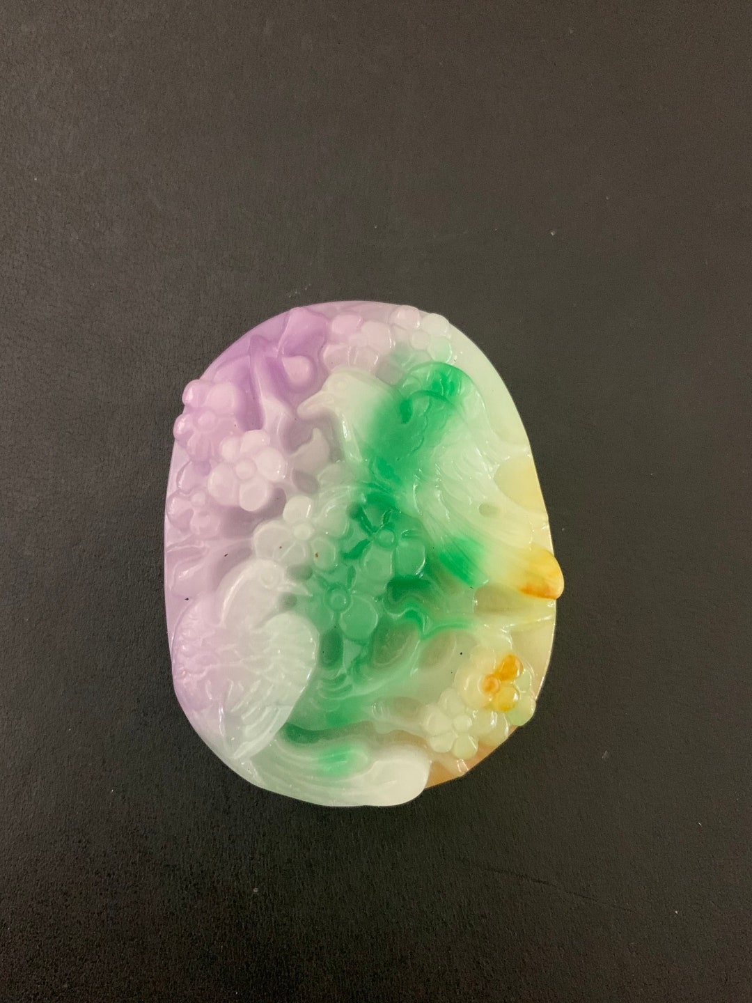 Jade Stone Magpie Purple Jade Stone Carved Magpie Bird Charm Pendant - Etsy