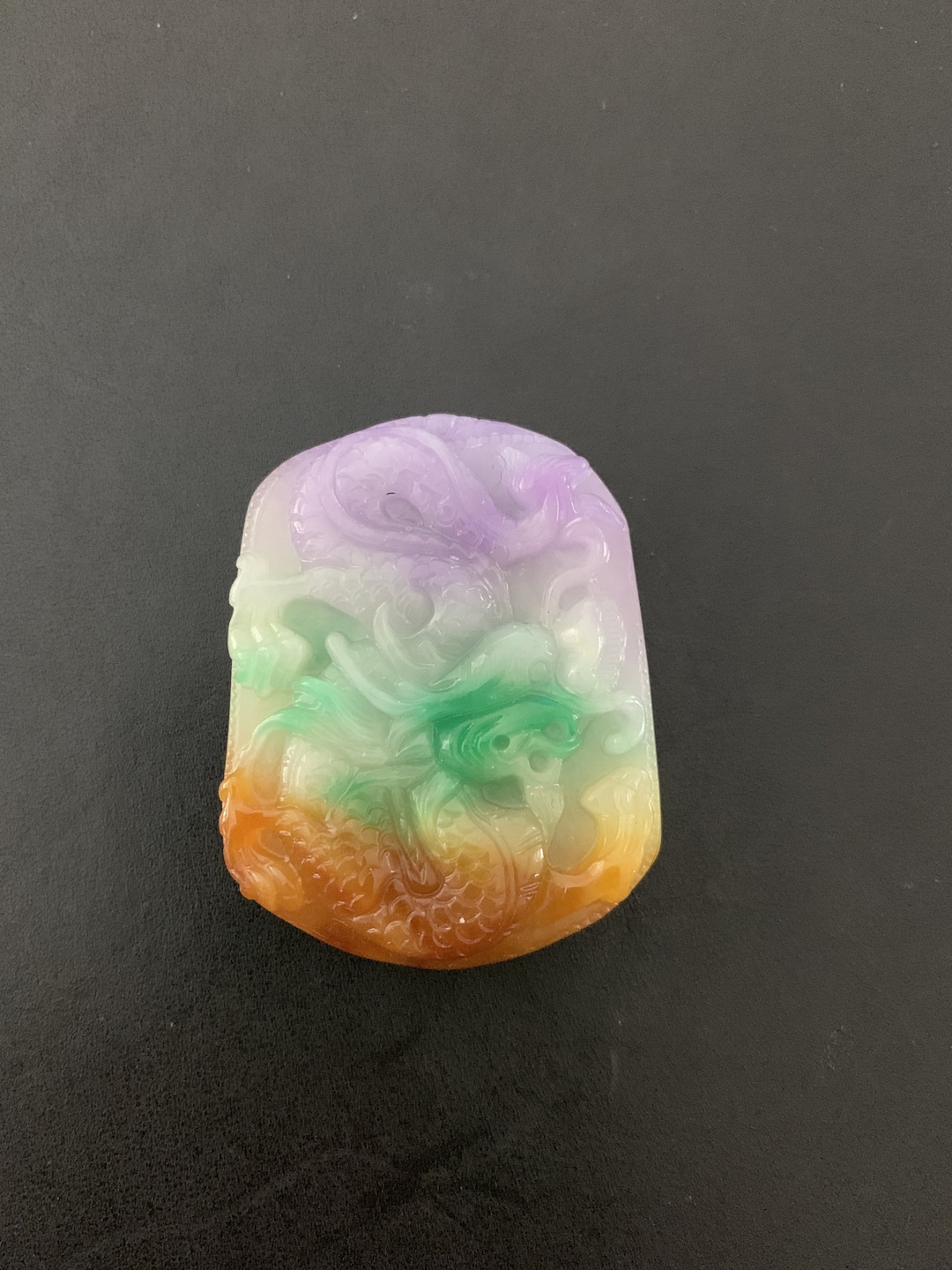 Green Jade Carved Dragon With Horse Pendant Mascot - Etsy