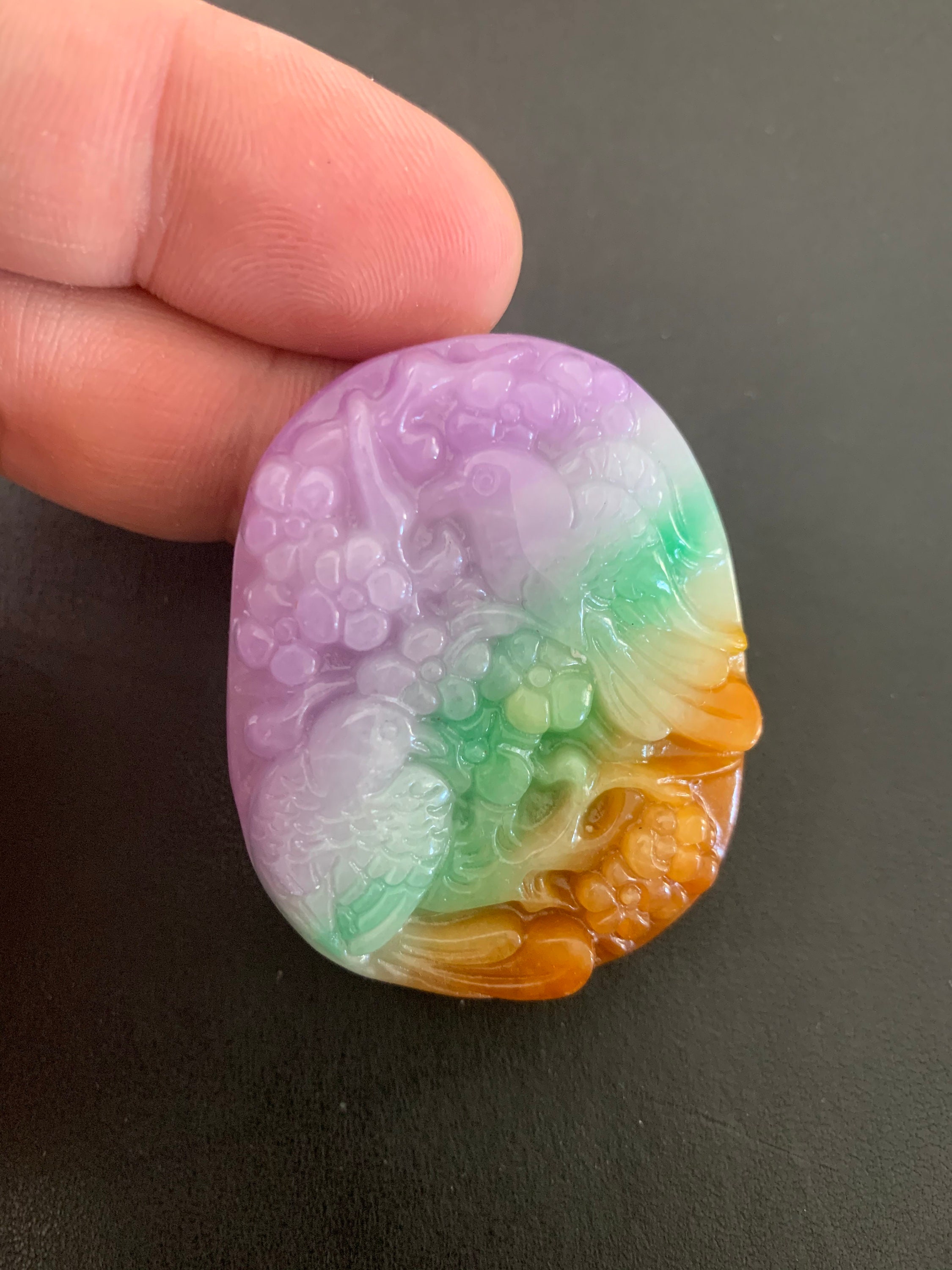 Chinese Lantian Stone Magpie Purple Jade Stone Carved Magpie | Etsy