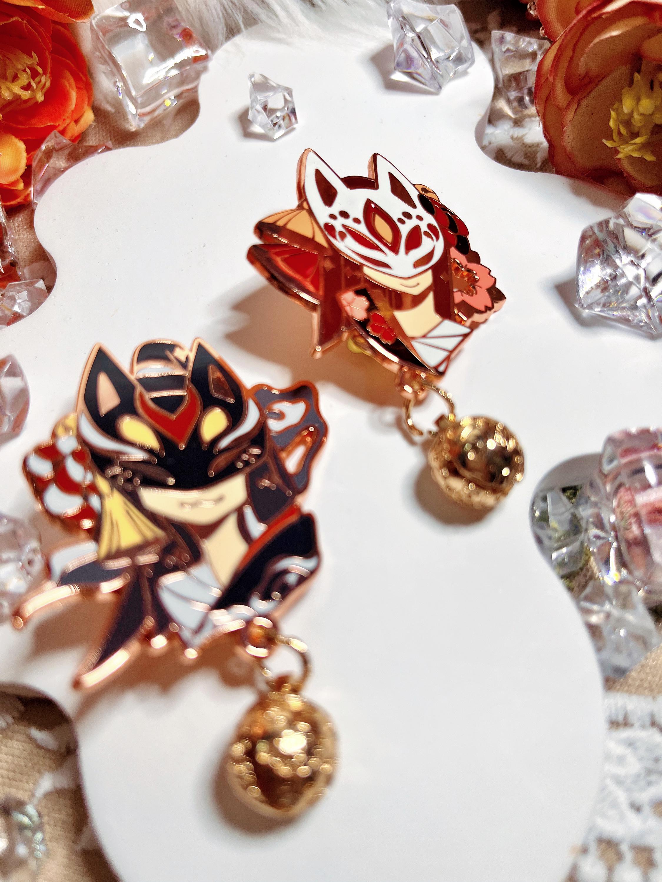Original Kitsune Series: Enamel Pins - Etsy