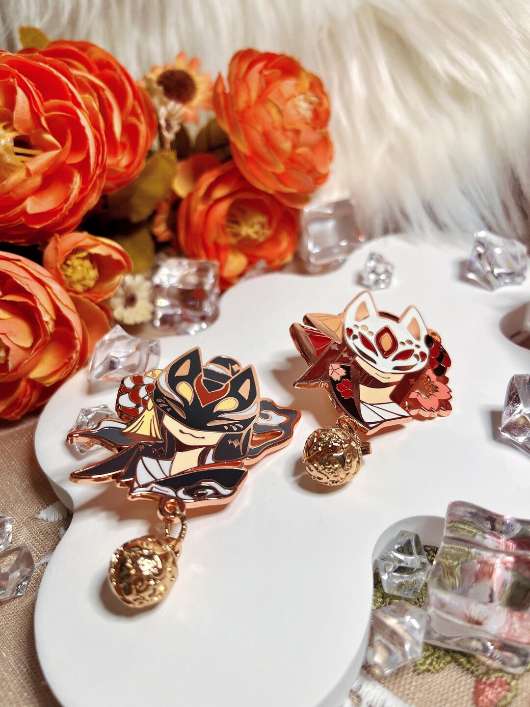 Original Kitsune Series: Enamel Pins - Etsy