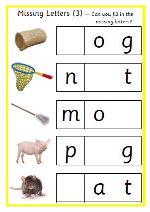 Printable CVC Words Missing Letters First Words EYFS Pre - Etsy