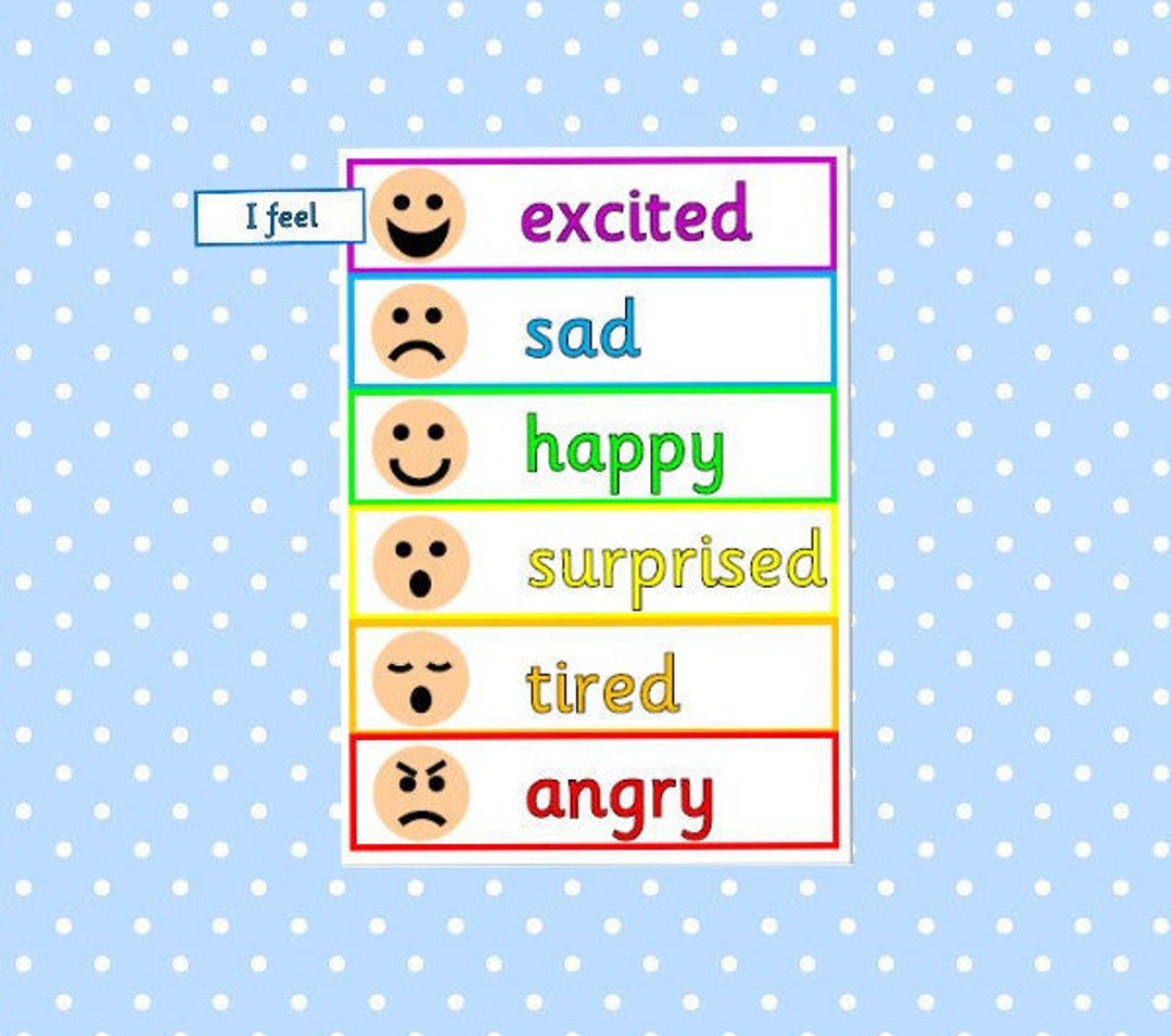 Printable I Feel Peg Chart, Instant Download, Feelings, Emotions, EYFS ...