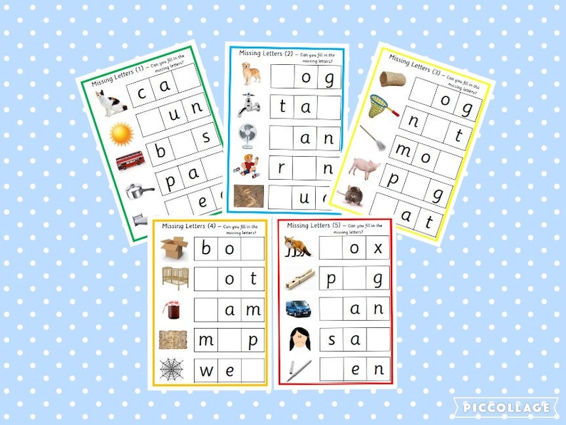 Printable CVC Words Missing Letters First Words EYFS Pre | Etsy Canada