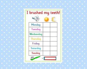 Teeth Reward Chart - Etsy