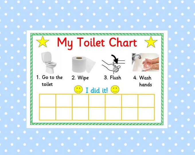 Printable Toilet Routine Chart, Reward Chart, Potty Training, Toilet ...