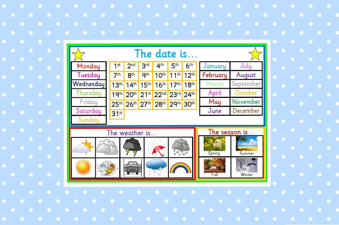 PRINTABLE Children's Calendar, US Version, Kids Calendar, Days of the ...