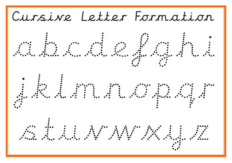 Printable Cursive Alphabet Posters, Tracing Letters, Letter Formation, Pre Cursive Font, Instant ...