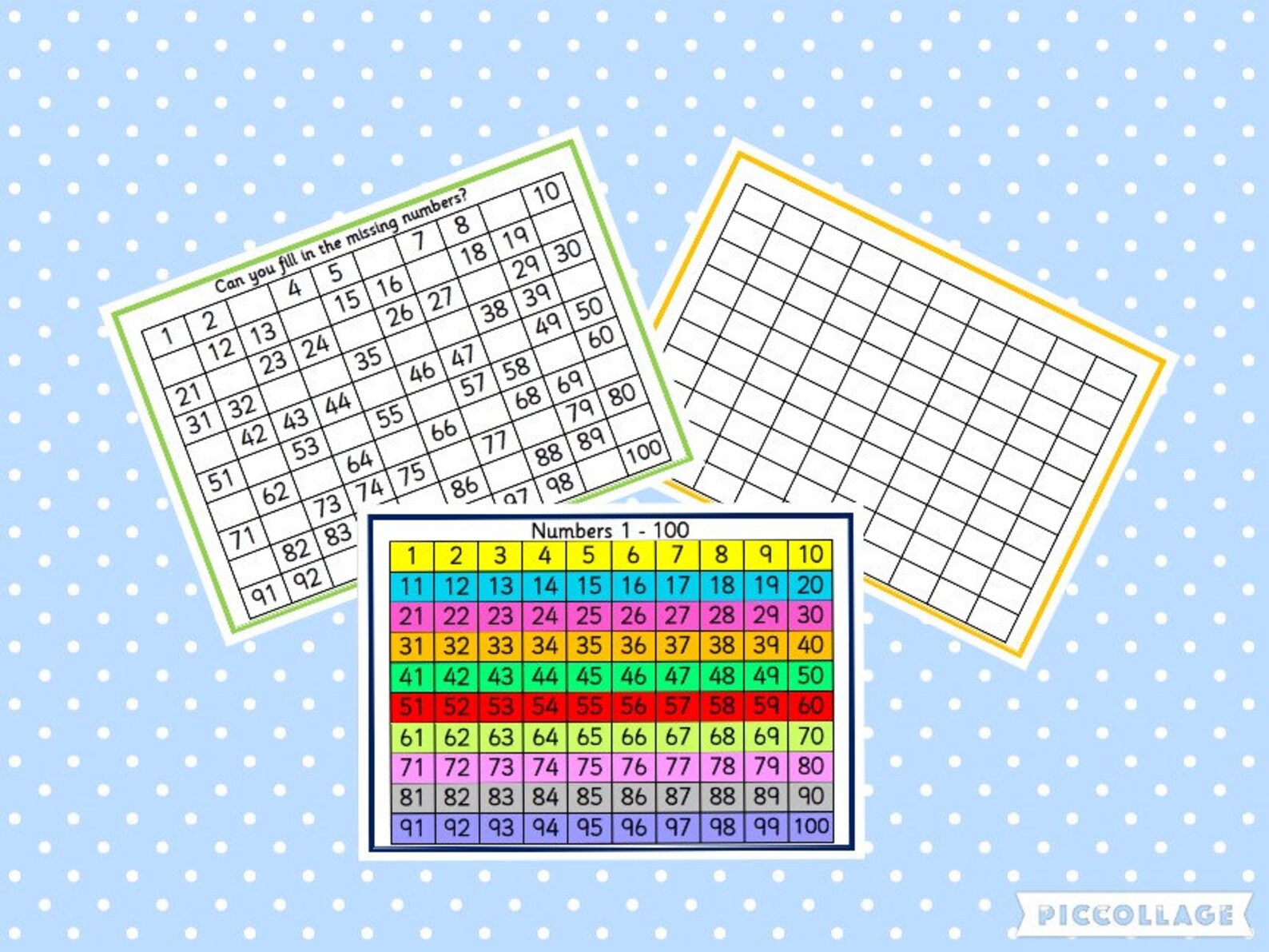 Printable Hundred Squares Hundred Grid Numbers to 100 KS1 - Etsy