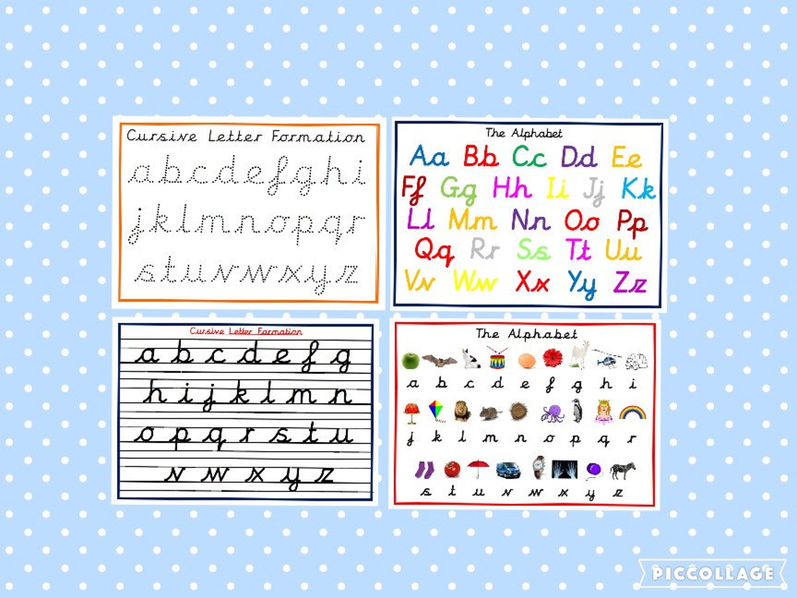 Printable Cursive Alphabet Posters, Tracing Letters, Letter Formation ...
