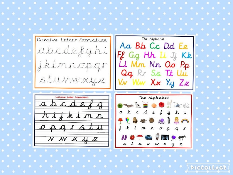Printable Cursive Alphabet Posters, Tracing Letters, Letter Formation, Pre Cursive Font, Instant ...