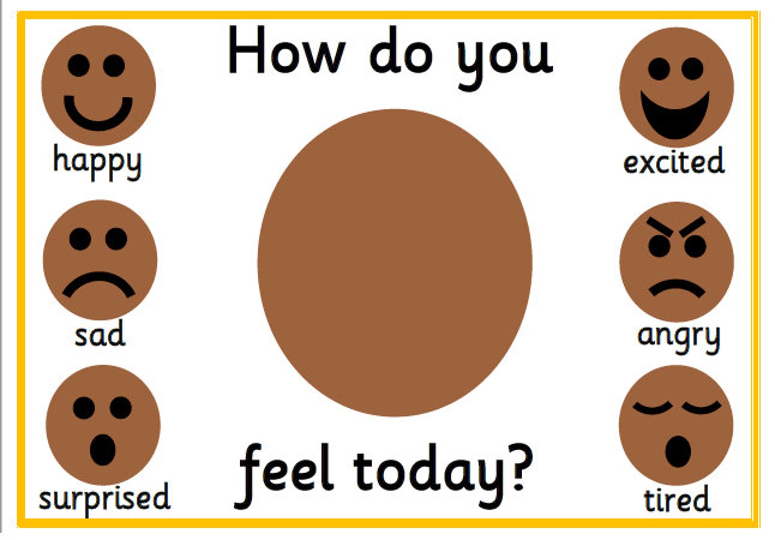 Printable Feelings Mat Emotions How Do You Feel Today ASD | Etsy