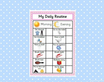 Pink Routine Chart - Etsy