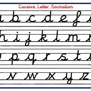 Printable Cursive Alphabet Posters, Tracing Letters, Letter Formation, Pre Cursive Font, Instant ...
