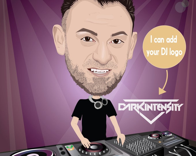 Custom Dj Portrait Custom Dj Gifts for Men Custom Dj - Etsy