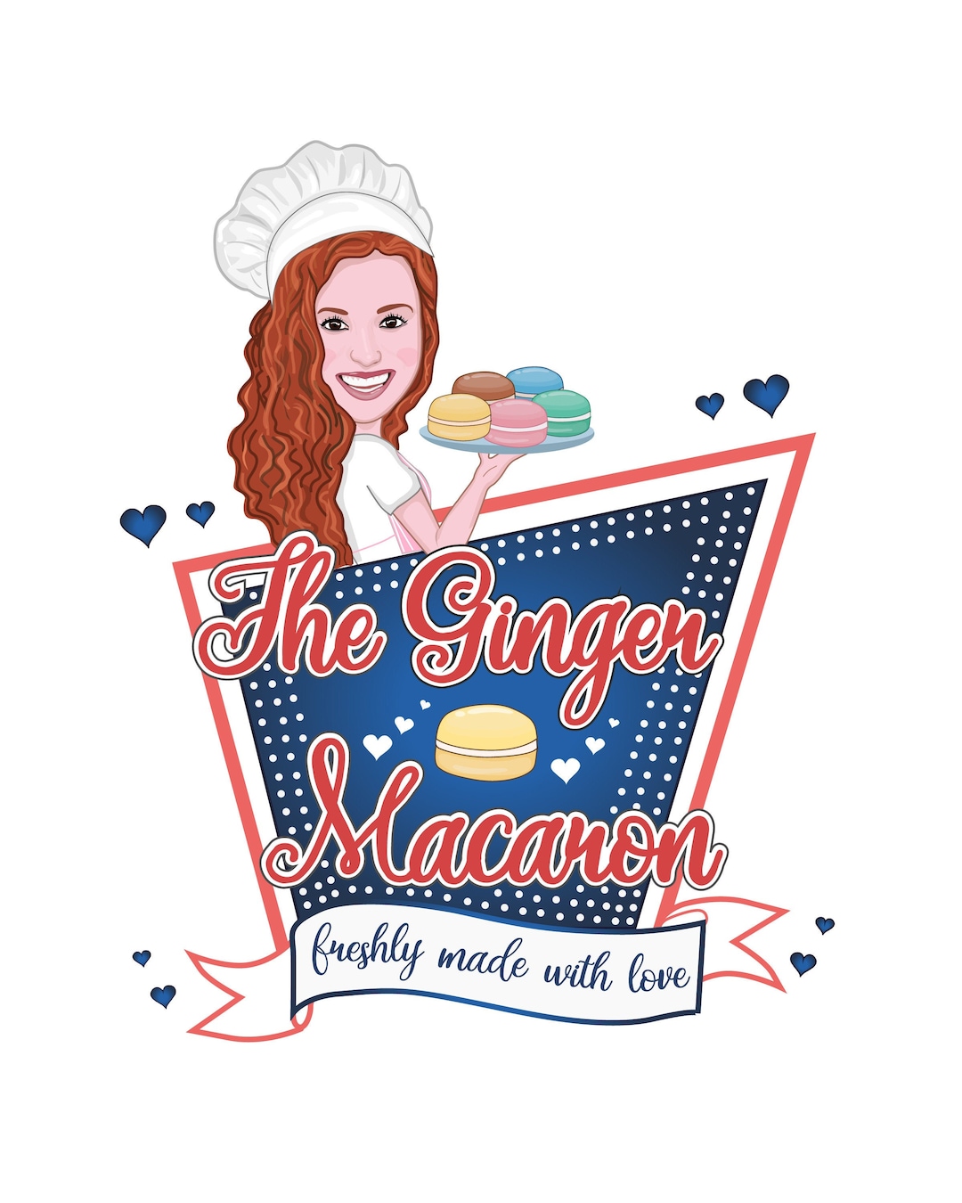 Baker Cartoon Caricature Logo Portrait Custom Bakery Logo Design Baker ...