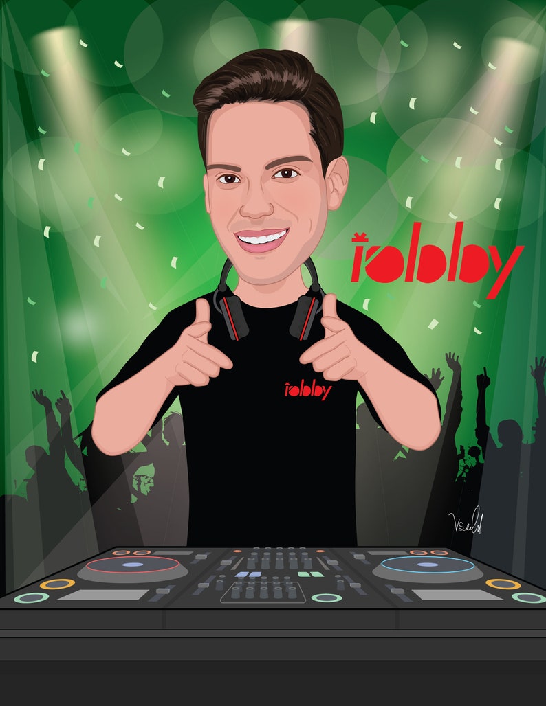 Custom Dj Portrait Custom Dj Gifts for Men Custom Dj | Etsy