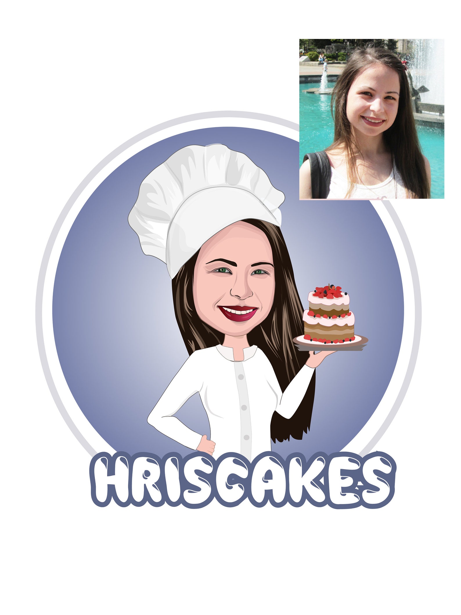 Baker Cartoon Caricature Logo Portrait Custom Bakery Logo | Etsy