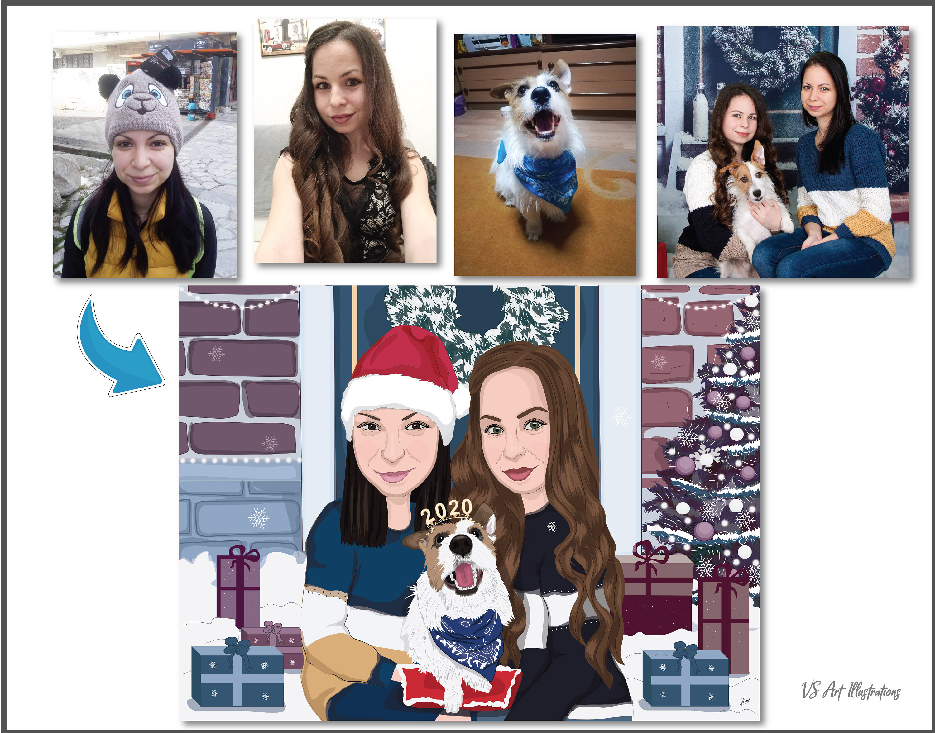 Custom Digital Portrait Illustration, Custom Caricature, Custom Couple ...