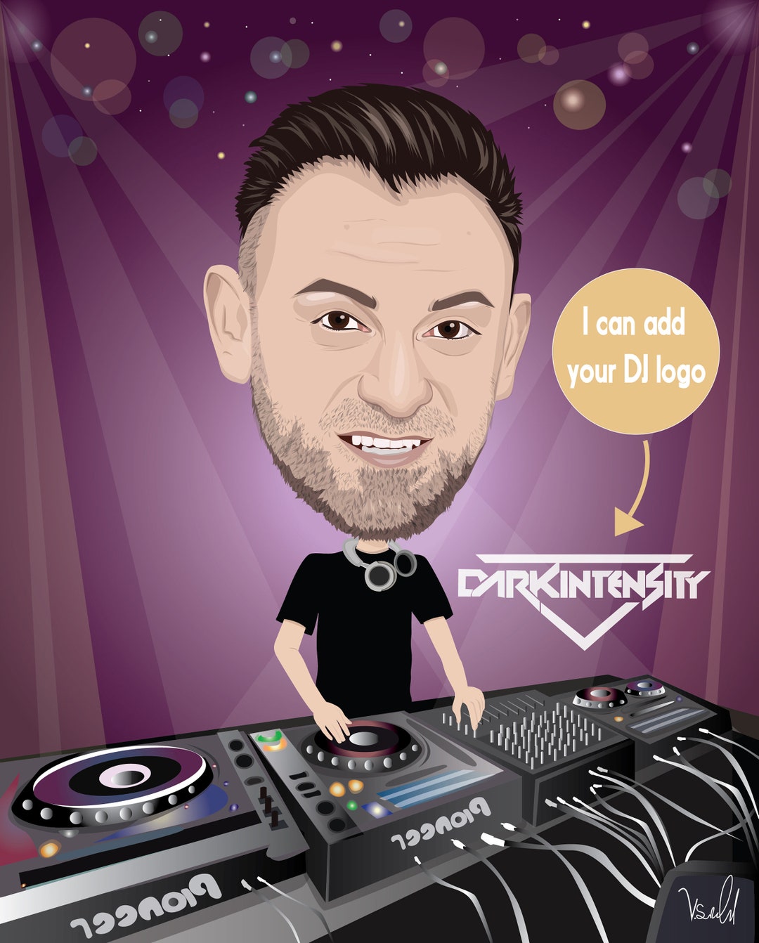 Custom Dj Portrait, Custom Dj Gifts for Men, Custom Dj Caricature From ...