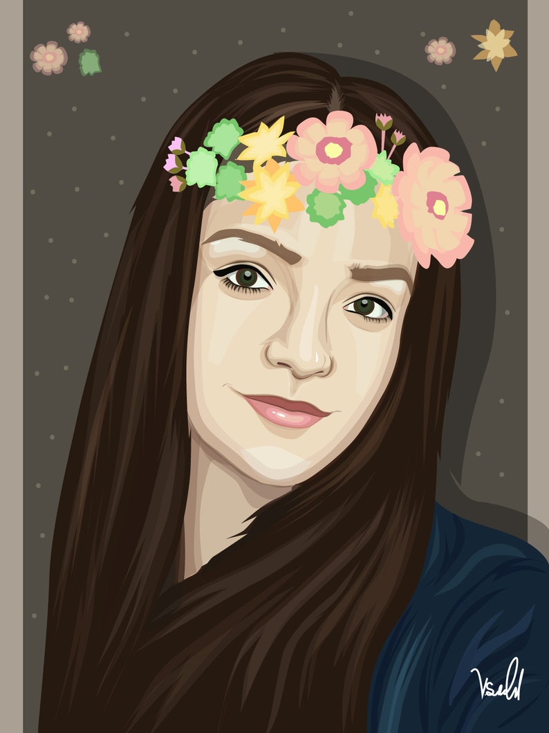Custom Cartoon Portrait From Photo Digital Portrait - Etsy