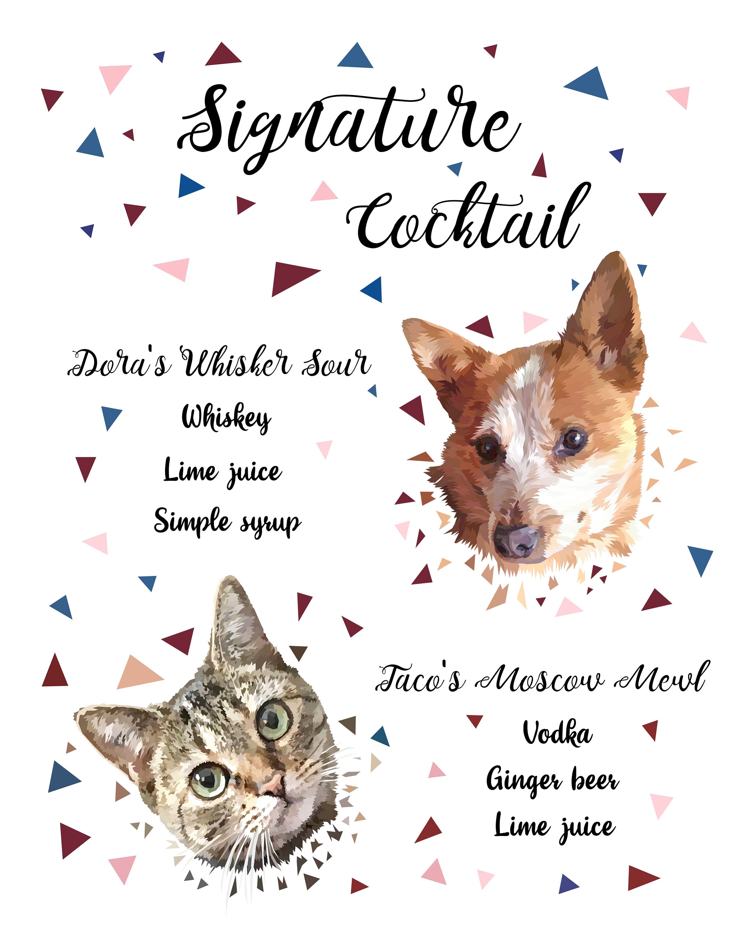 Personalized Pet Bar Sign Dog Cocktail Sign Dog Drink Menu - Etsy