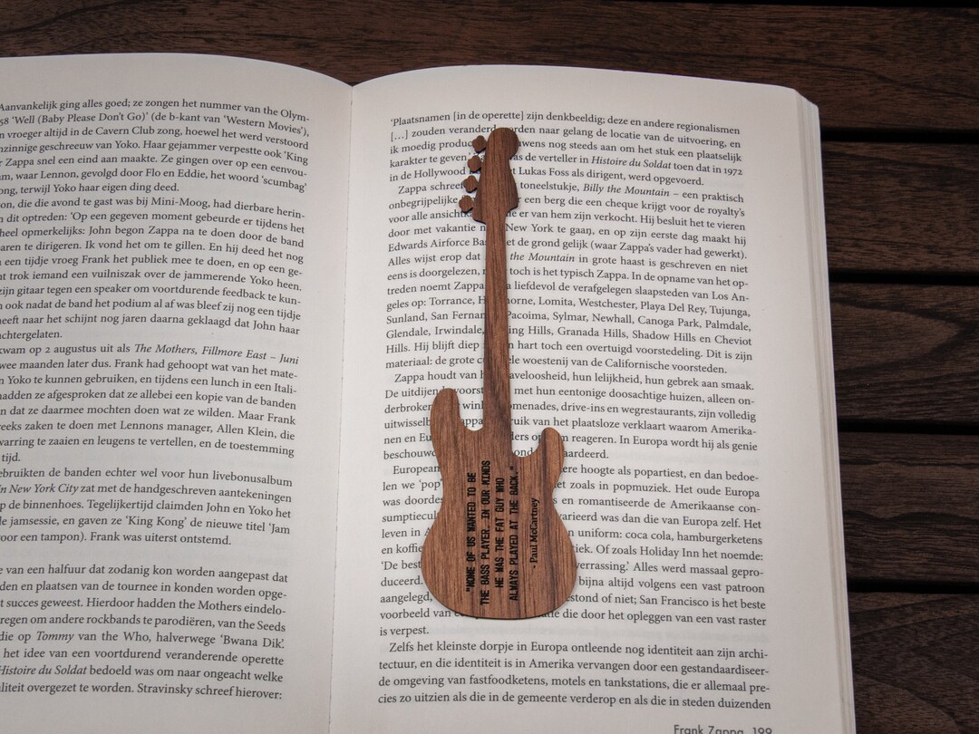 Bass Guitar Bookmark Walnut / Personalized Bass Guitar Gift - Etsy