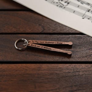 Personalized Drumstick Keychain Walnut / Personalized Drum Keychain ...