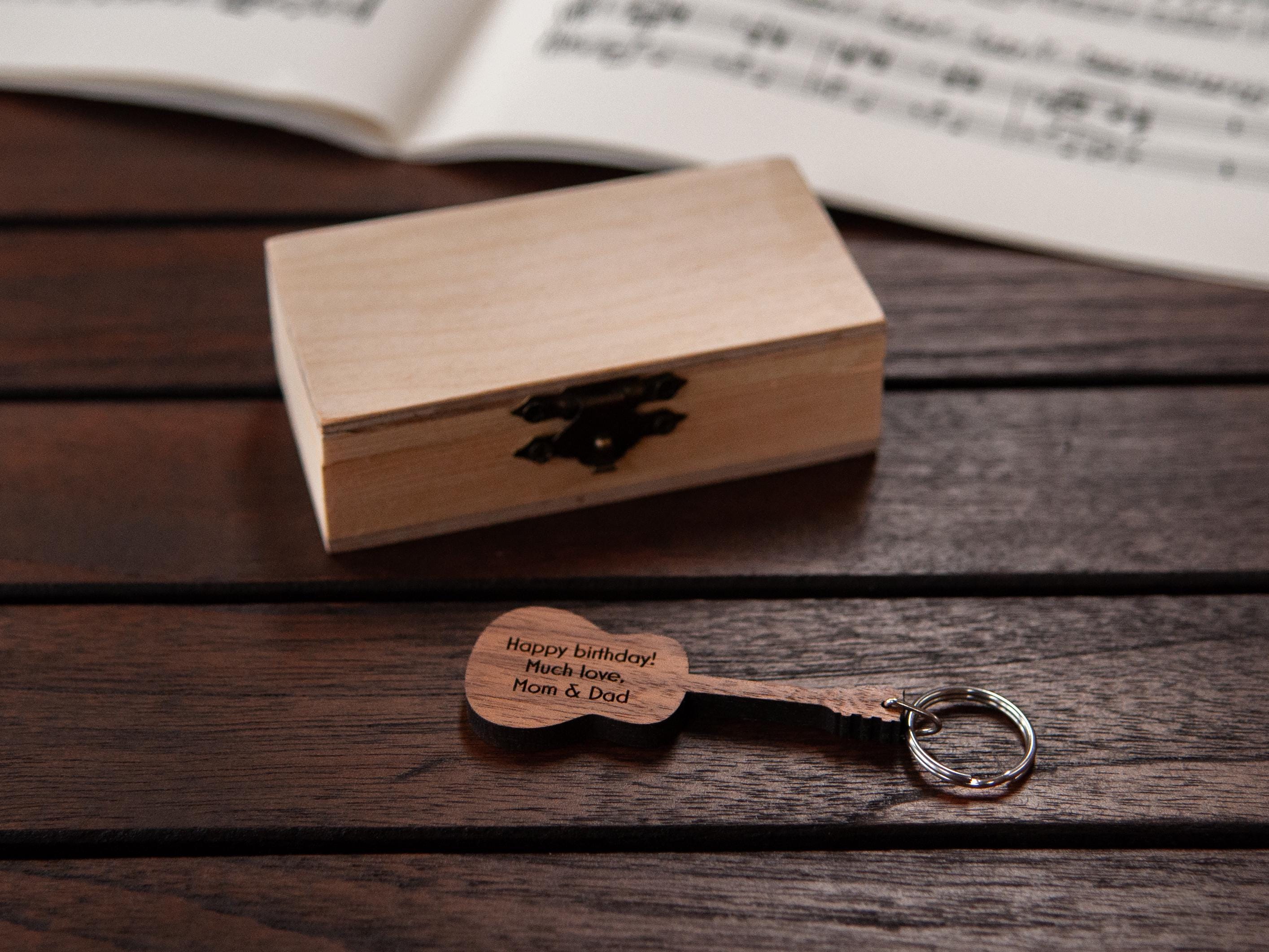 Personalized Guitar Keychain Walnut / Personalized Music Gift / Music ...