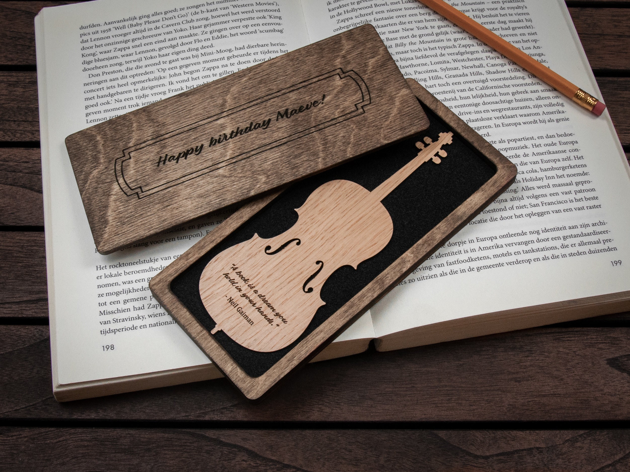 Cello Bookmark Oak / Personalized Cello Gift - Etsy