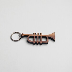 Personalized Trumpet Keychain Walnut / Personal Music Gift - Etsy