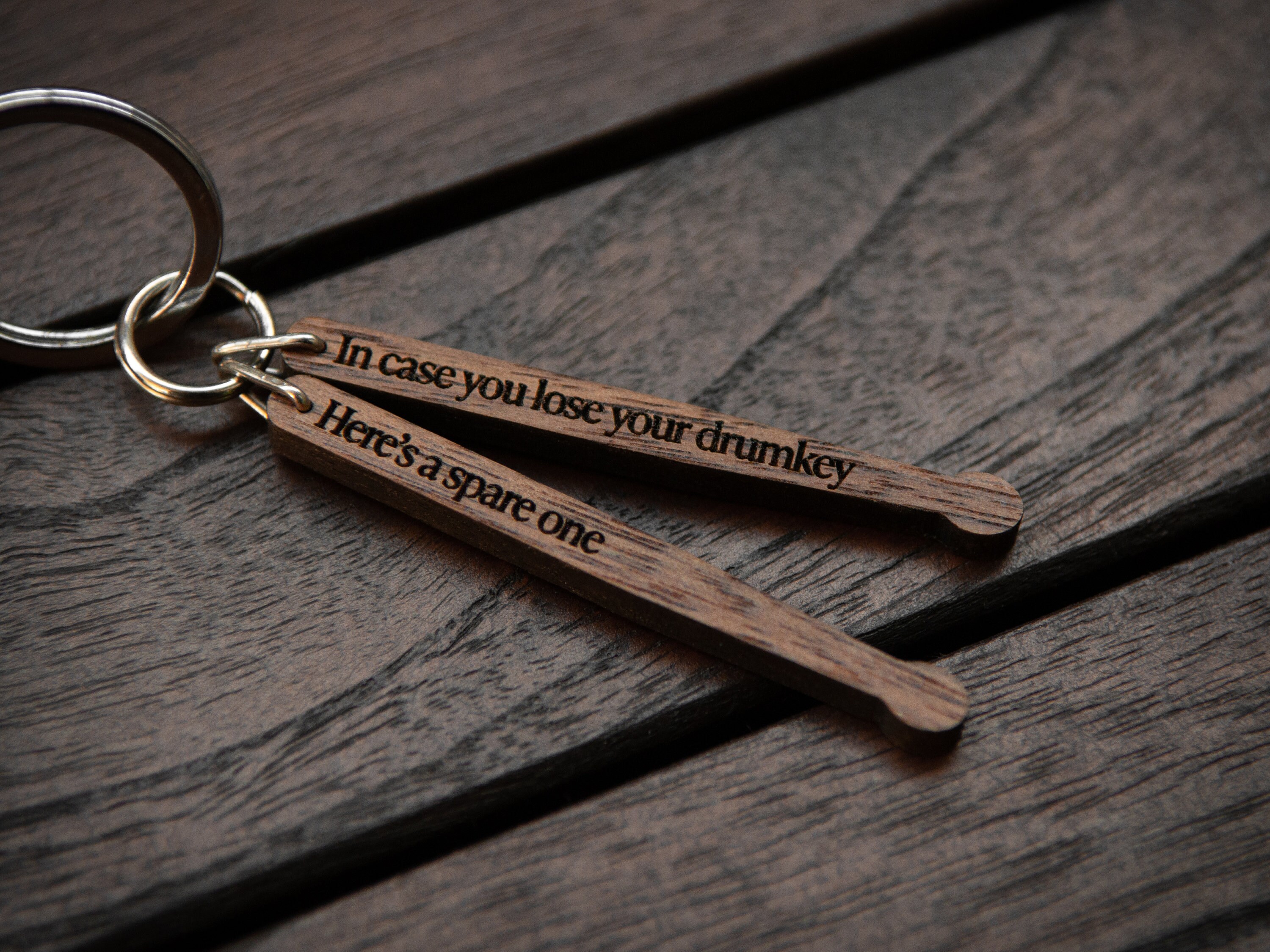 Drum Key With Personalized Drumstick Keychain Walnut / Personalized ...