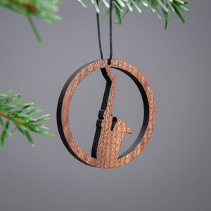 Saxophone Christmas Ornament Walnut / Saxophone Gift / Personalized ...