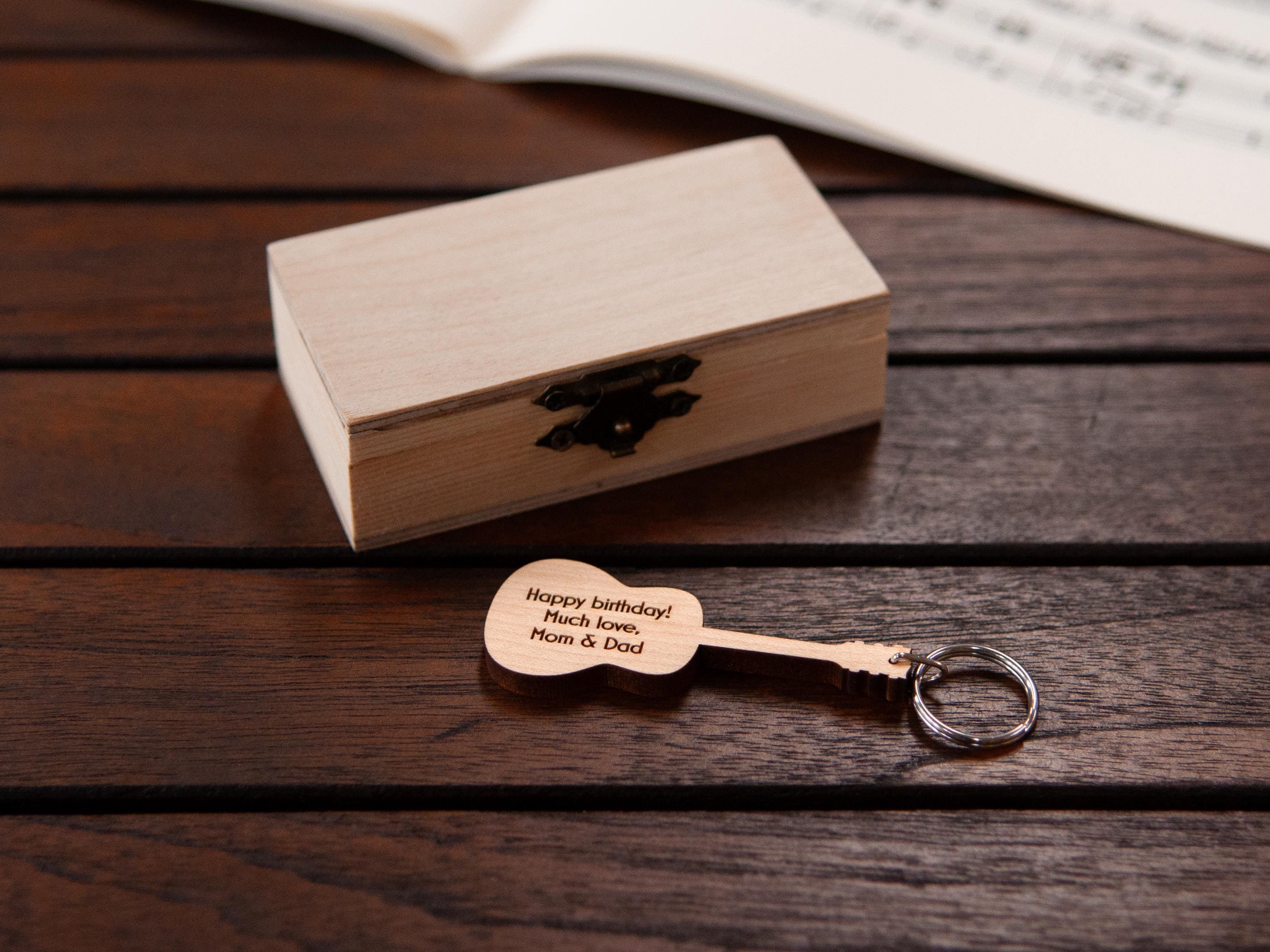 Personalized Guitar Keychain Maple / Guitar Gift / Personalized Music ...