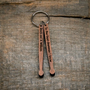 Personalized Drumstick Keychain Walnut / Personalized Drum Keychain ...