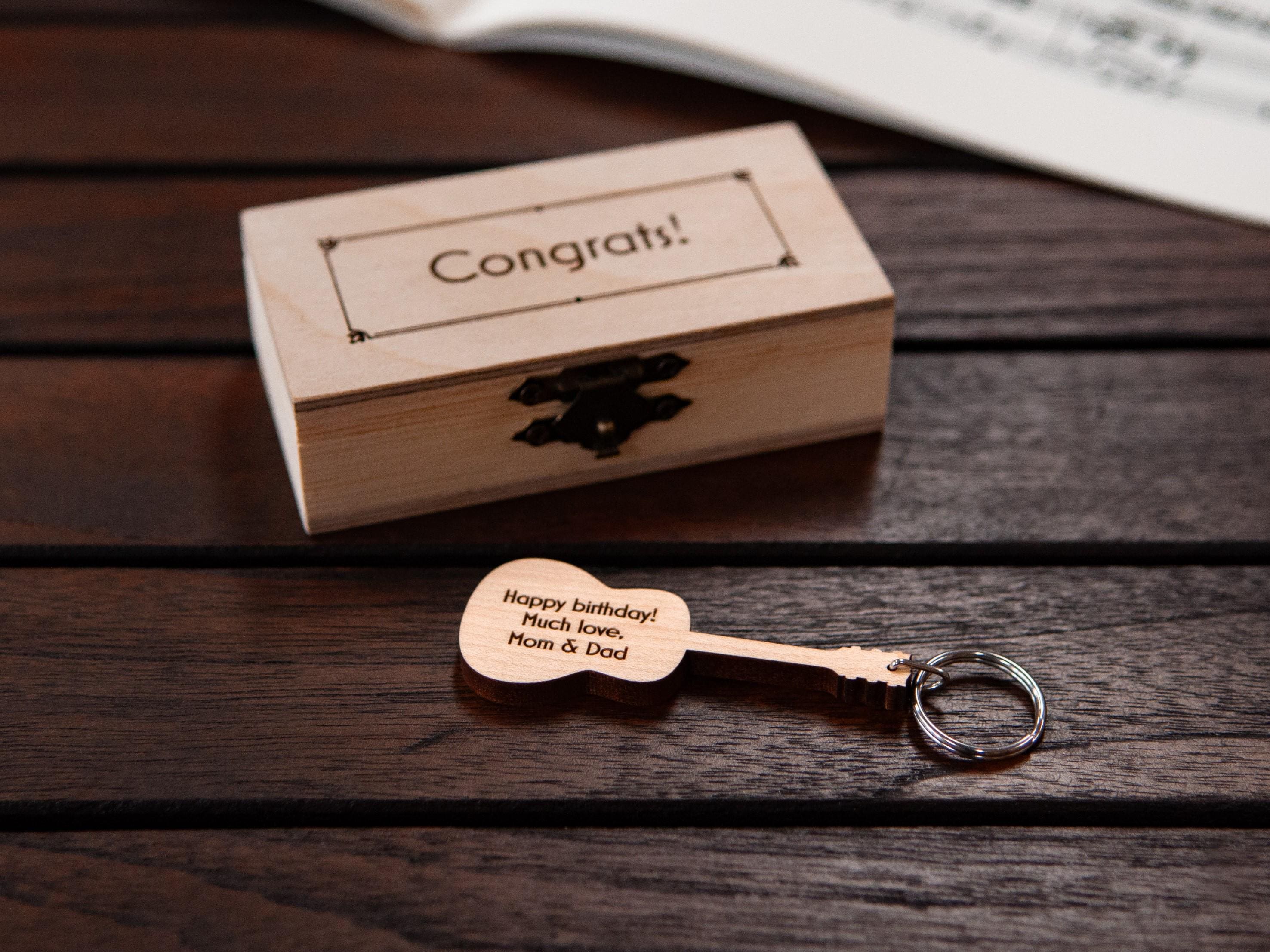 Personalized Guitar Keychain Maple / Guitar Gift / Personalized Music ...