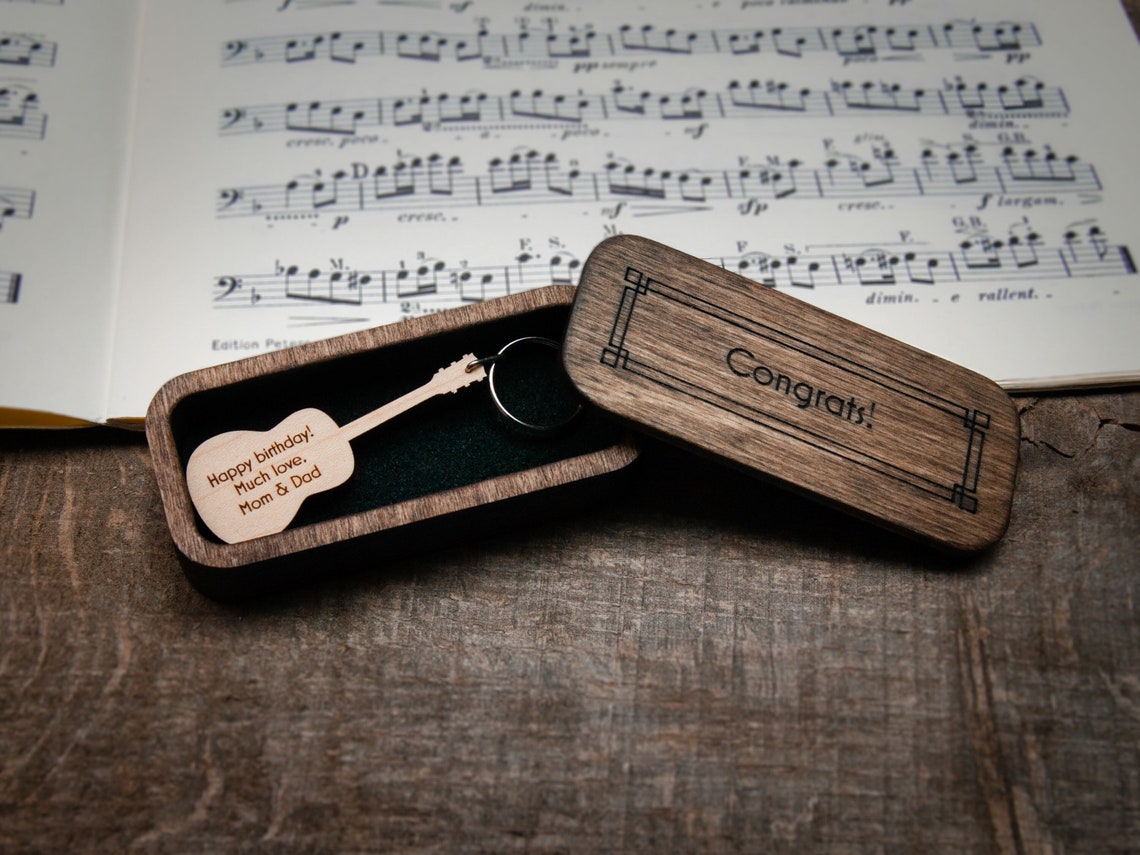 Personalized Guitar Keychain Maple / Guitar Gift / - Etsy