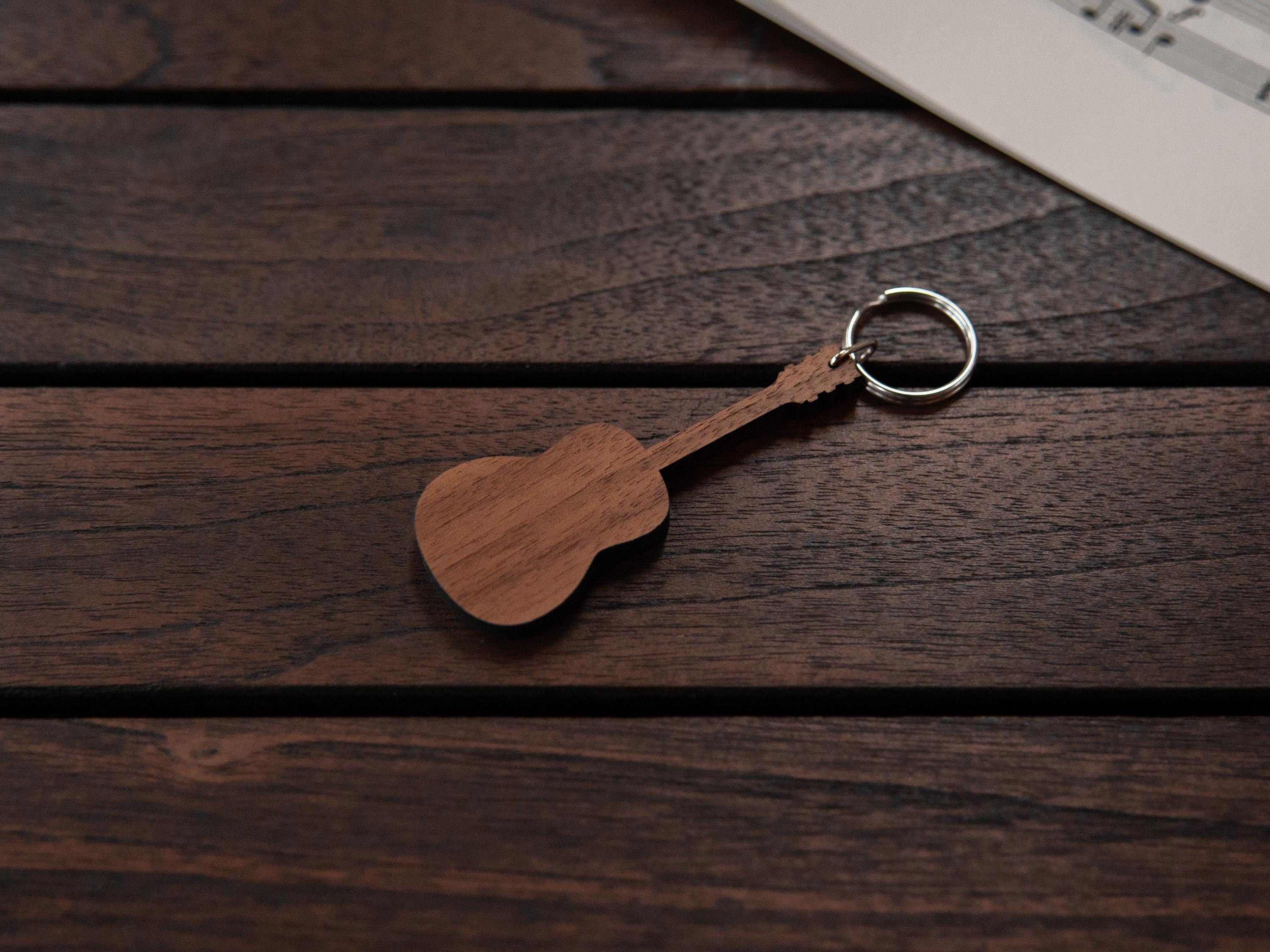 Personalized Guitar Keychain Walnut / Personalized Music Gift / Music ...