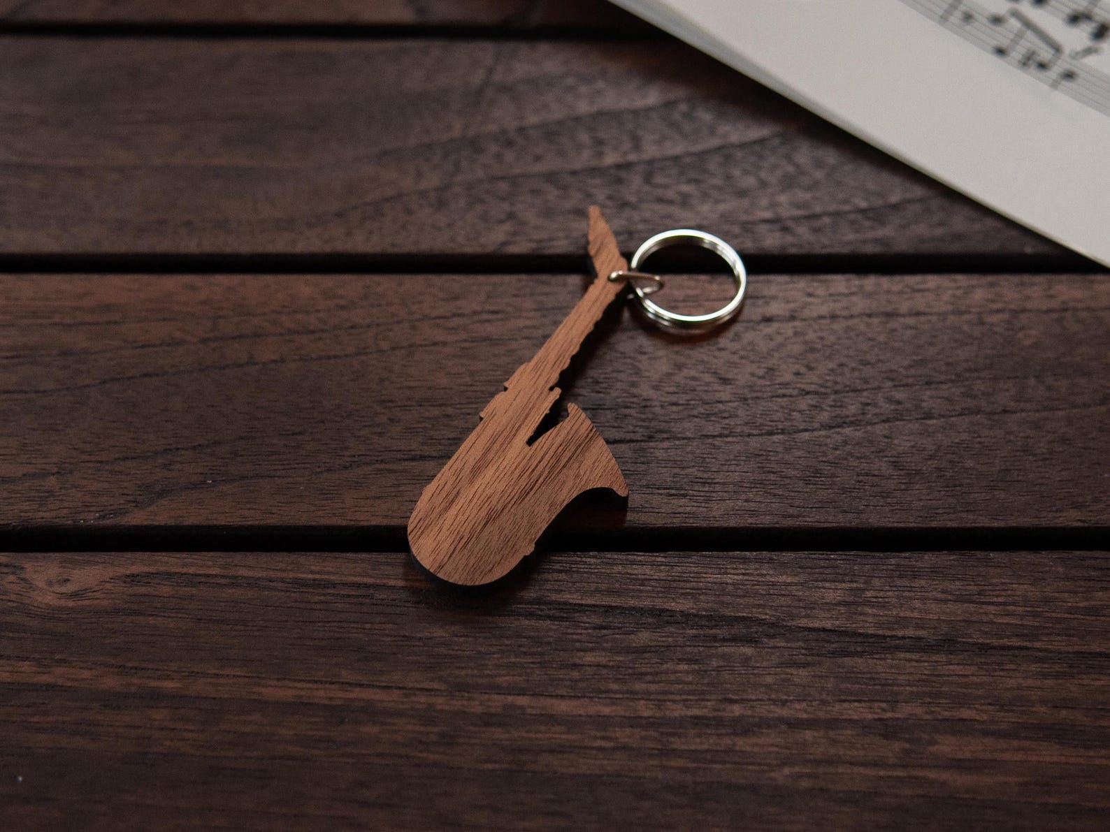 Personalized Saxophone Keychain Walnut / Personalized Music Gift - Etsy