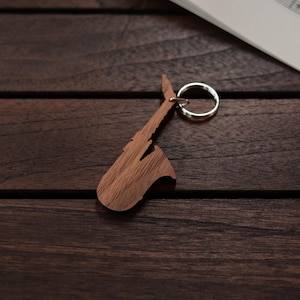 Personalized Saxophone Keychain Walnut / Personalized Music Gift - Etsy