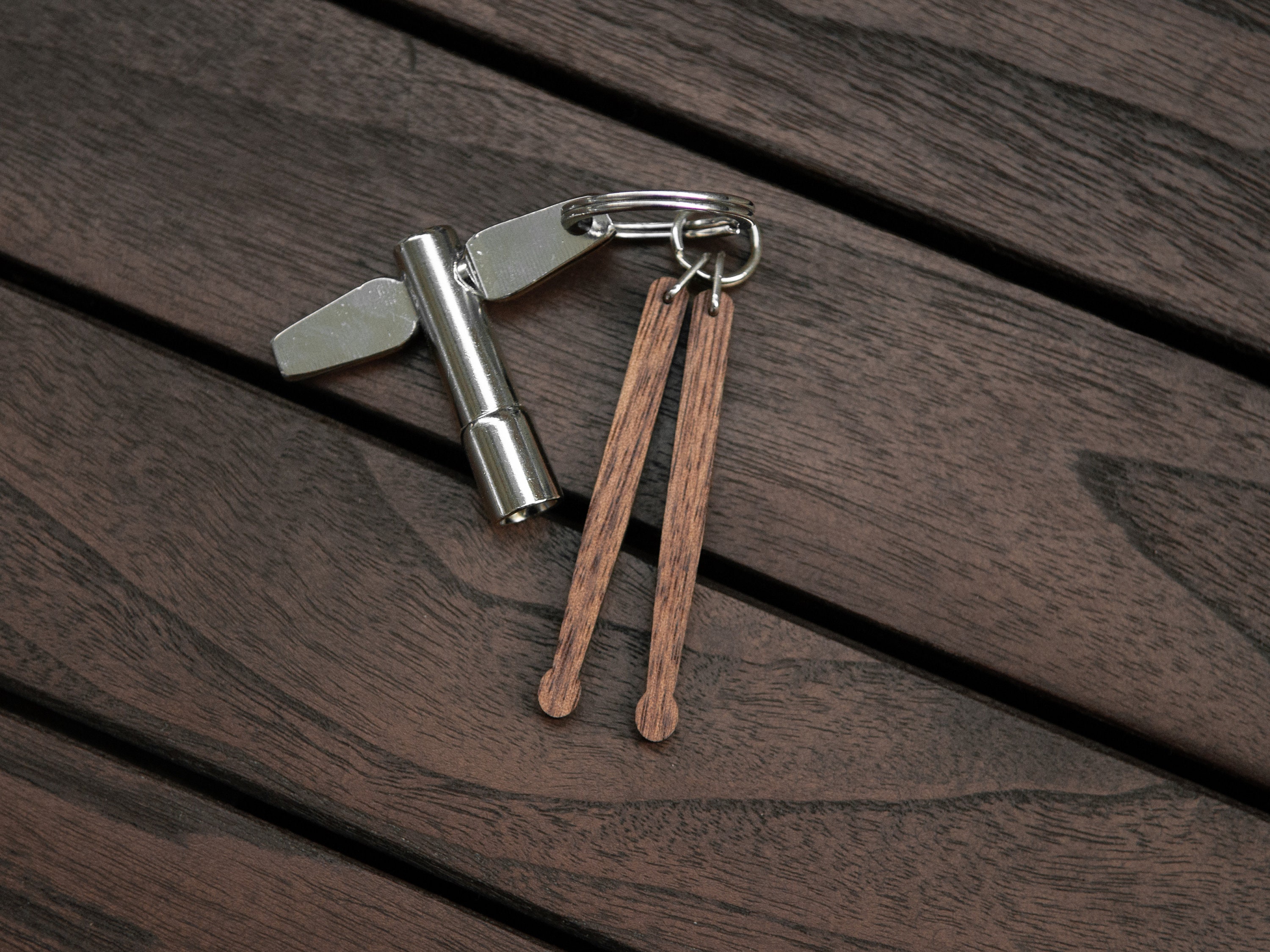 Drum Key With Personalized Drumstick Keychain Walnut / Personalized ...