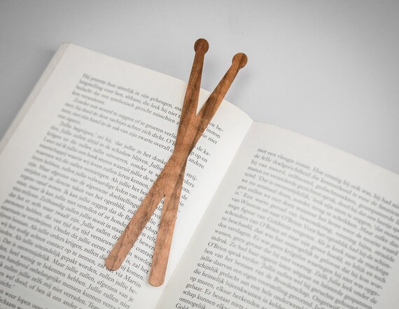 Drumsticks Bookmark Walnut / Personalized Drum Gift | Etsy