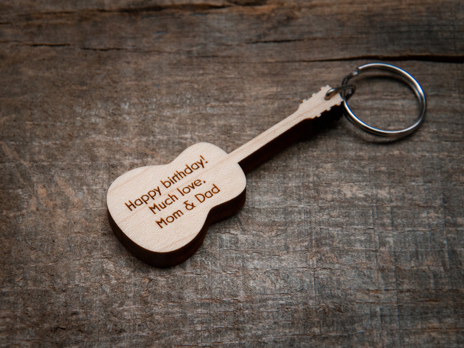 Personalized Guitar Keychain Maple / Guitar Gift / - Etsy